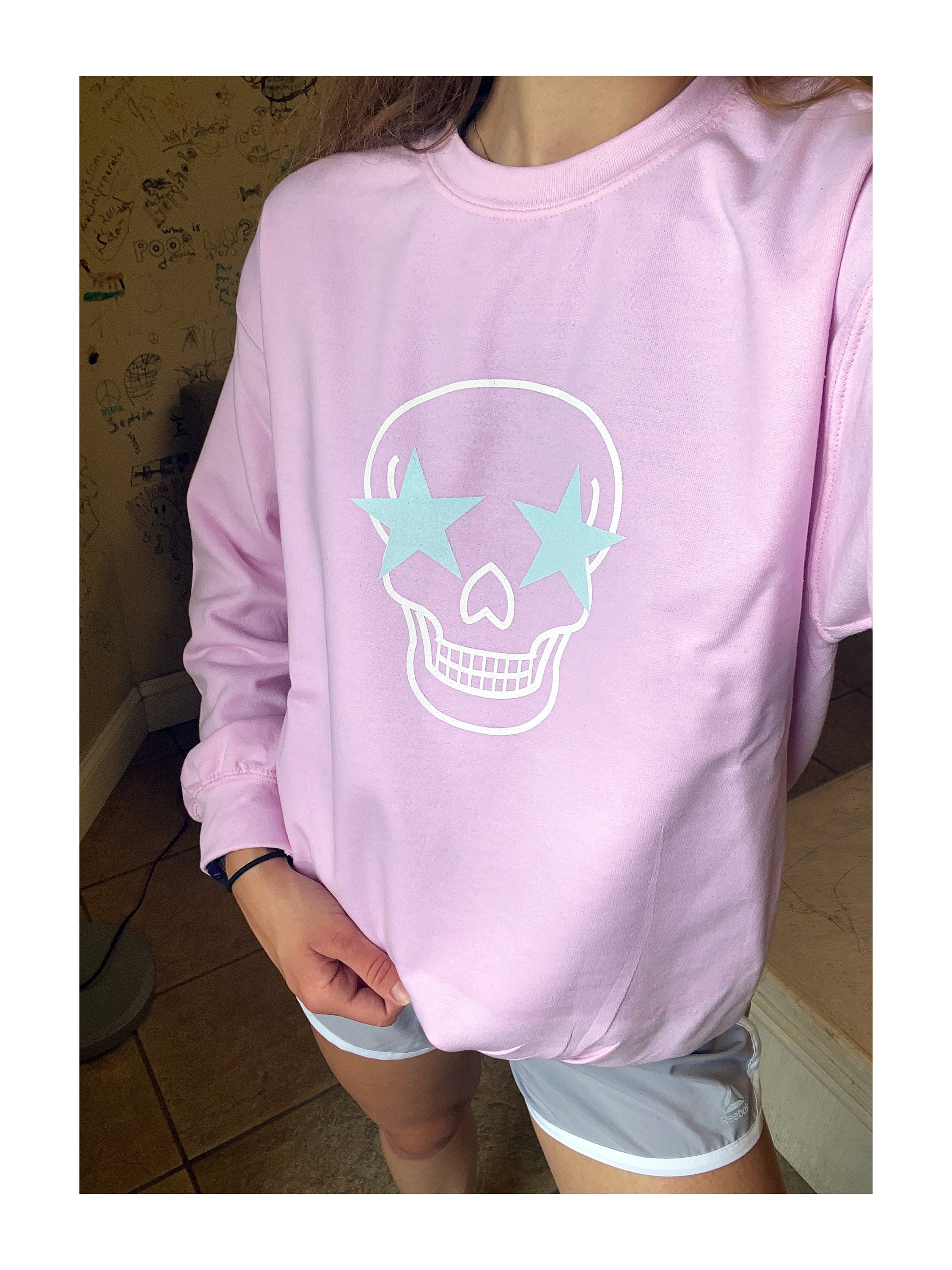 Star Eye Skull Crewneck Sweatshirt, Trendy Crewneck, Aesthetic Crewneck ...