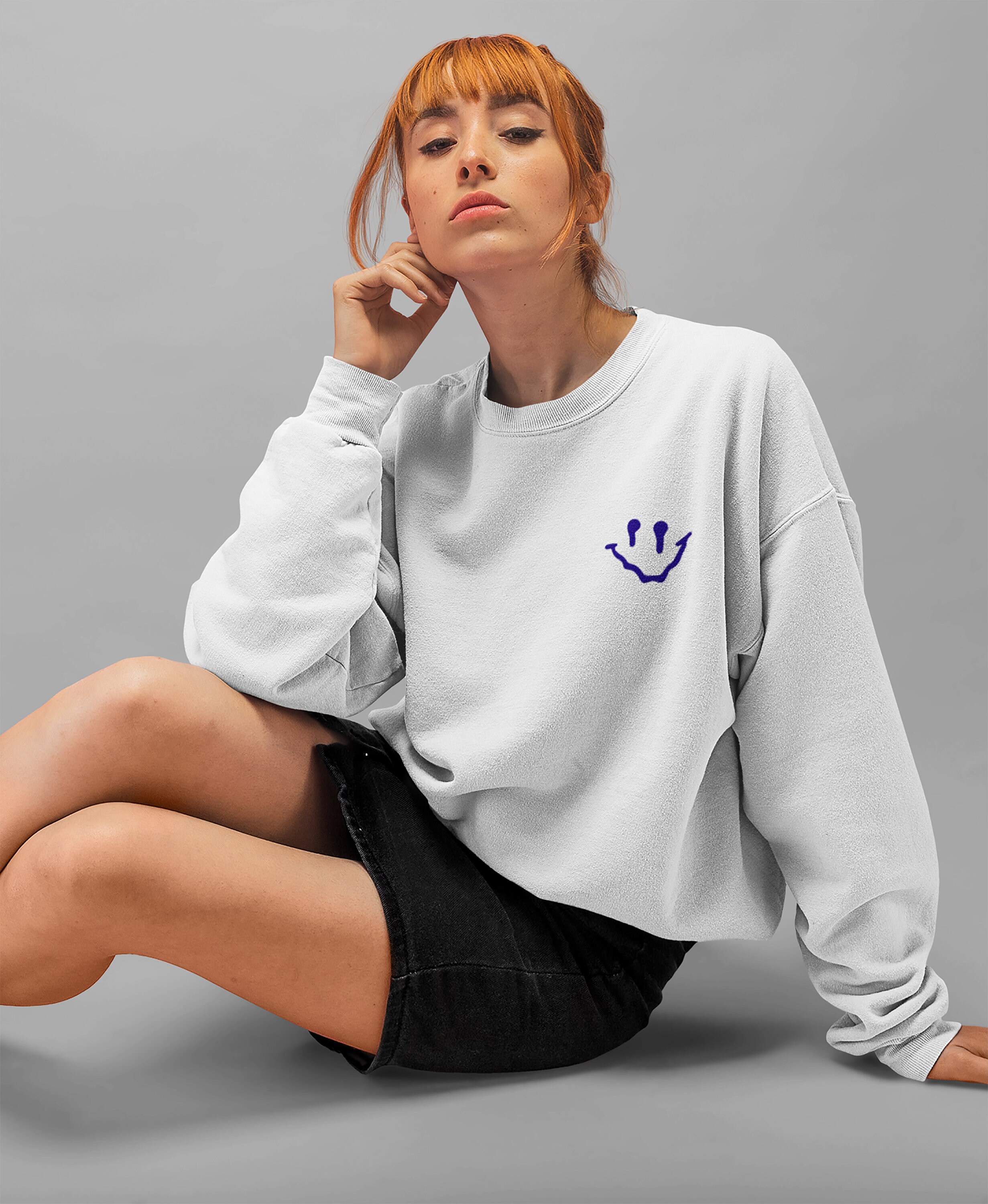 Happy Daze Ahead Dripping Smiley Face Crewneck Sweatshirt - Etsy