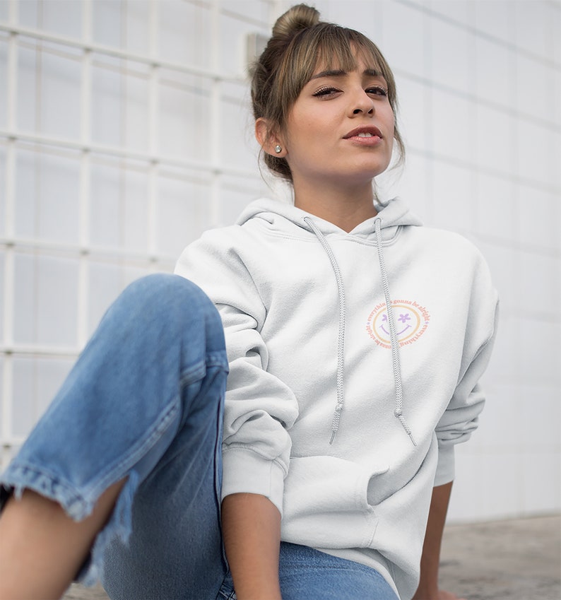 Smiley Face Hoodie Everything's Gonna Be Alright - Etsy