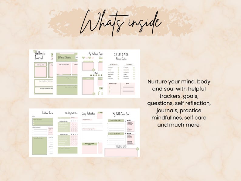 Self Care Planner | Wellness Planner | Self Care Journal | Digital ...
