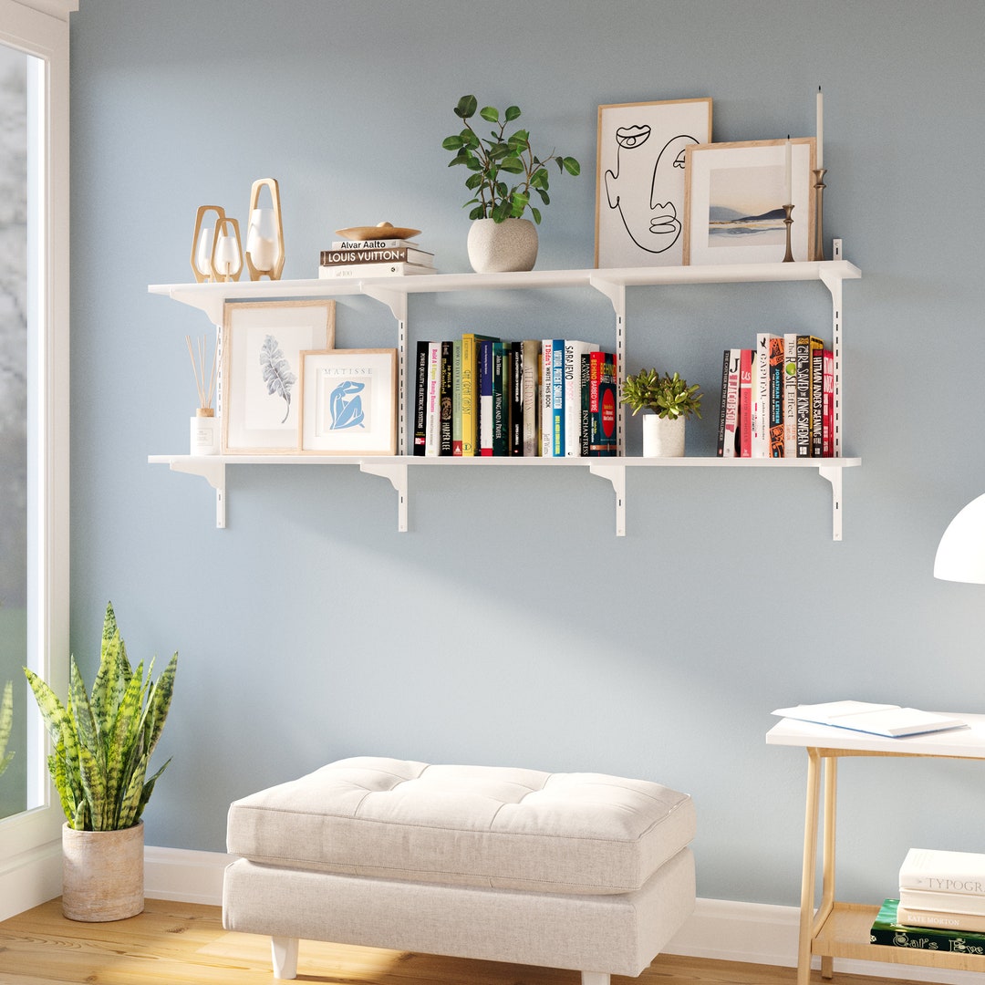 60 Inch X8 in Floating Shelves for Wall Decor, Floating Shelf System ...