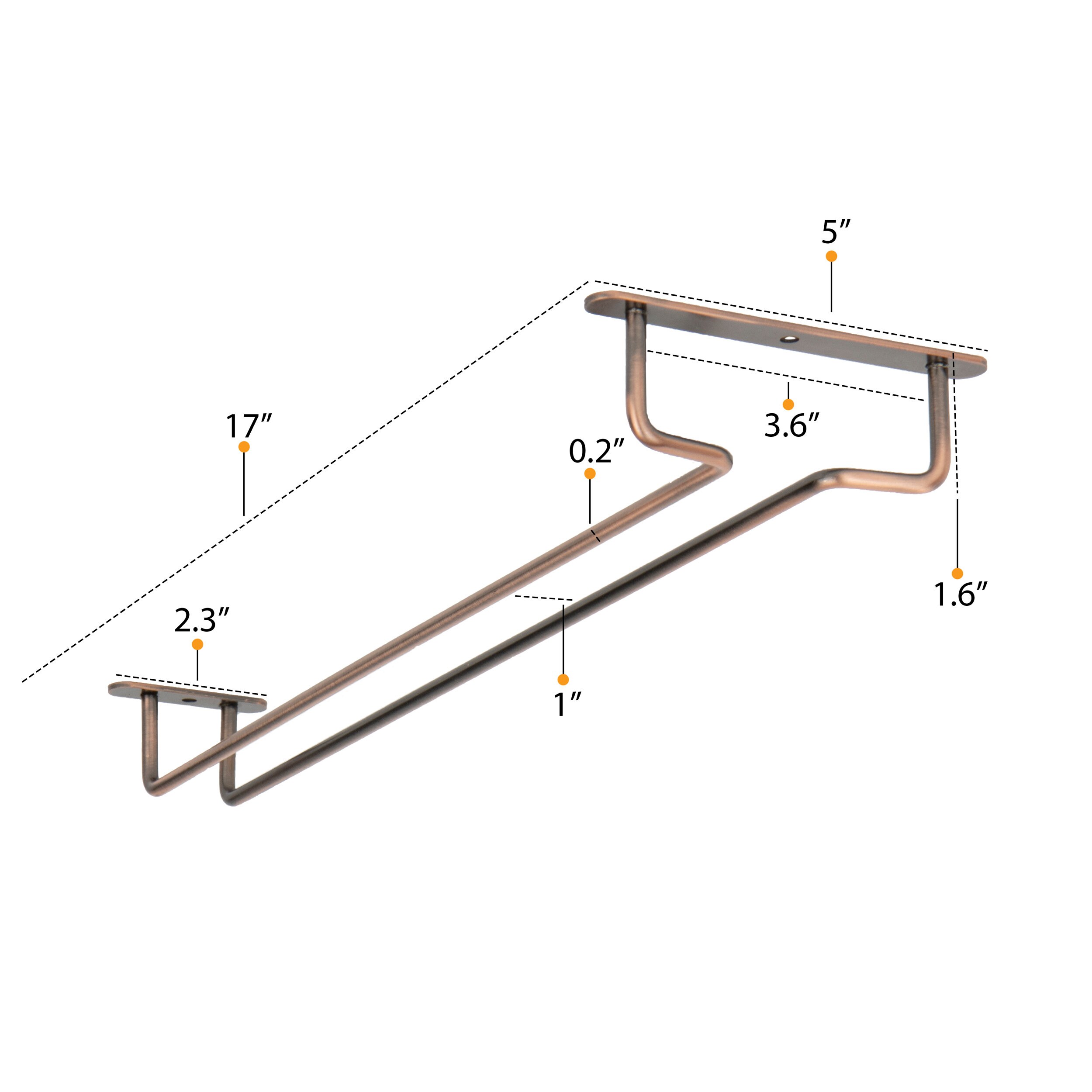 Under Cabinet Wine Glass Rack 17 Depth Set of 2 Oil - Etsy