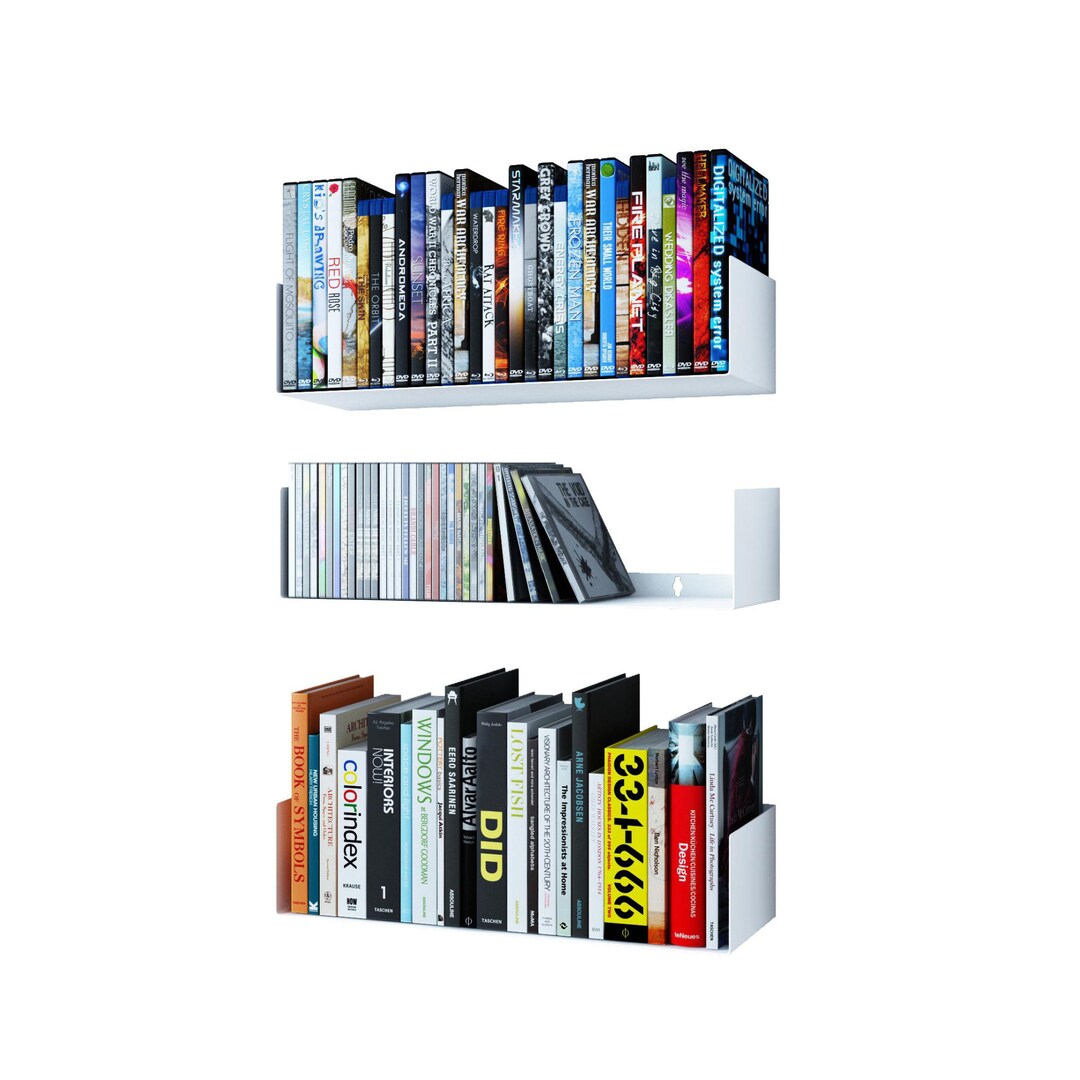 Metal U Shape Shelf, Floating Shelves & Wall Bookshelf 17 Length Set of ...