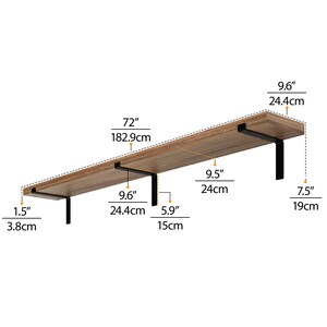 60x9.25 Floating Shelves for Wall Storage, Wall Bookshelf Living Room ...