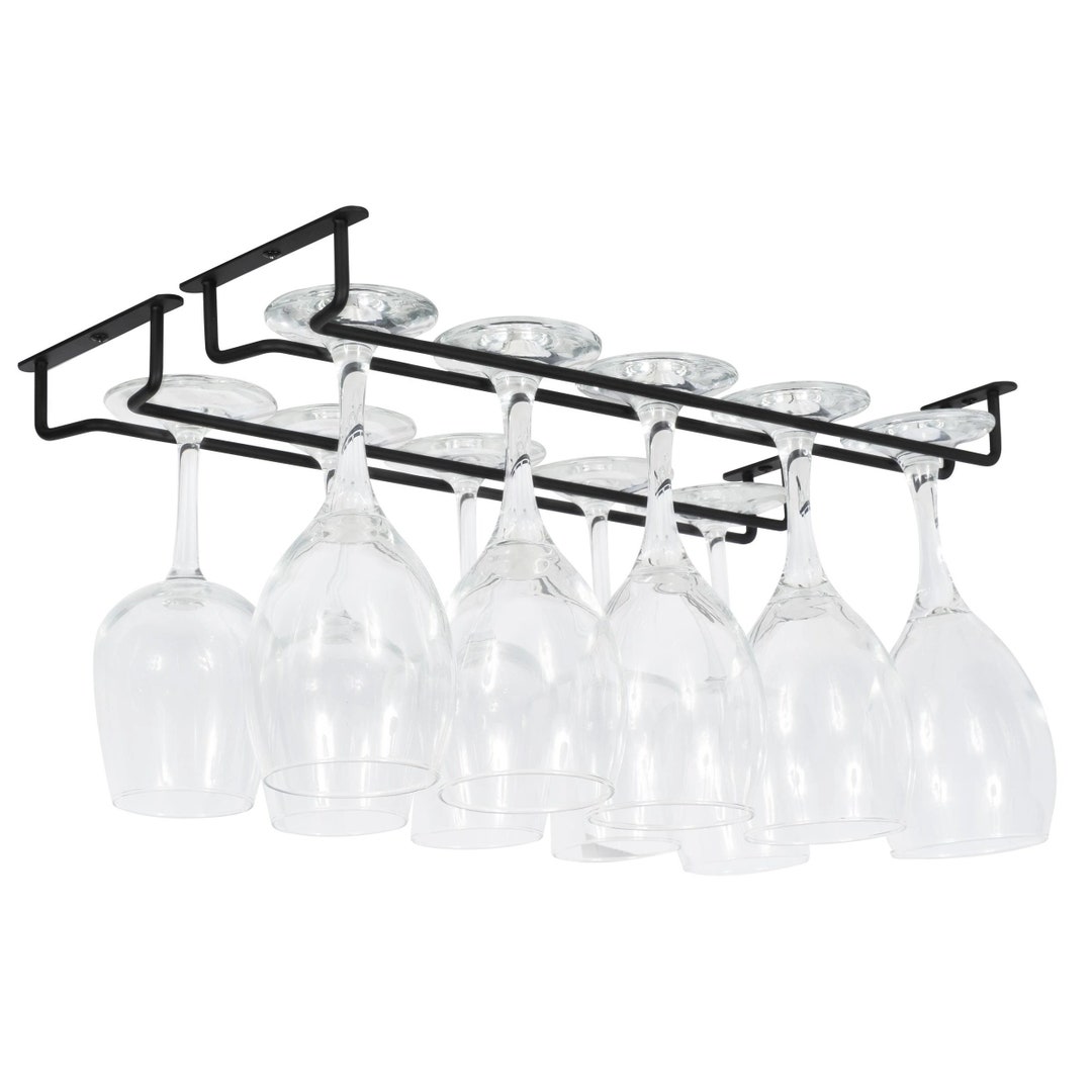 Under Cabinet Wine Glass Rack 17 Depth Set of 2 Black - Etsy