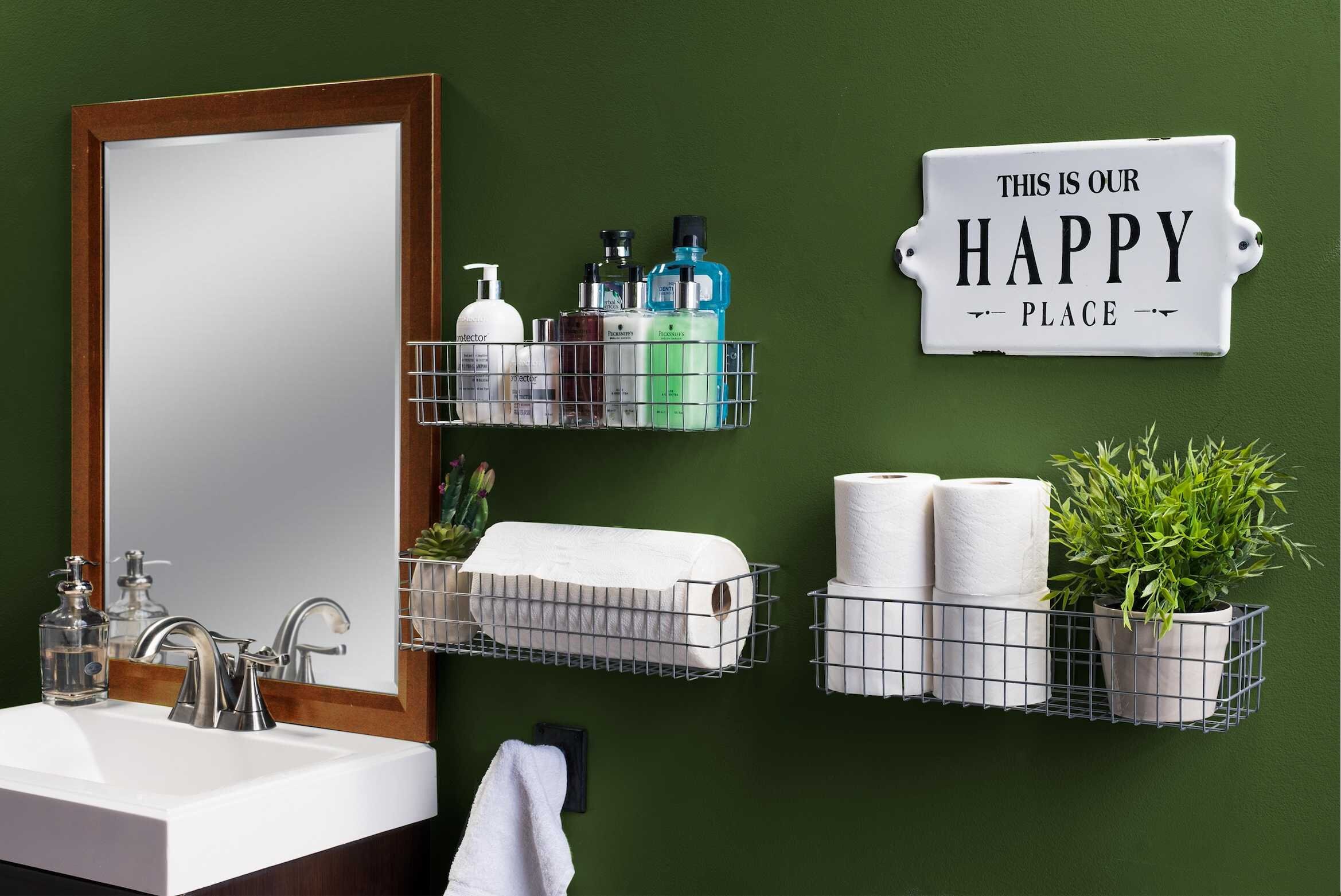 KANSAS Wire Basket for Bathroom Decor Wall Mounted Bathroom | Etsy