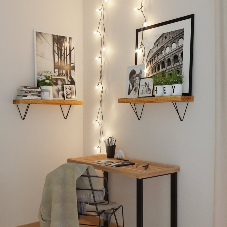 Rustic Floating Shelves, Bookshelf, and Geometric Triangle Shelf for ...