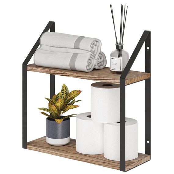 2-tier Floating Shelf for Wall Storage Shelves for Bathroom - Etsy