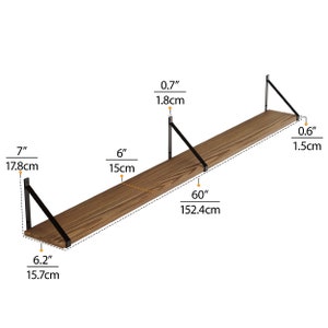 60x6 Rustic Floating Shelves for Wall Storage, Wall Bookshelf, Wall ...