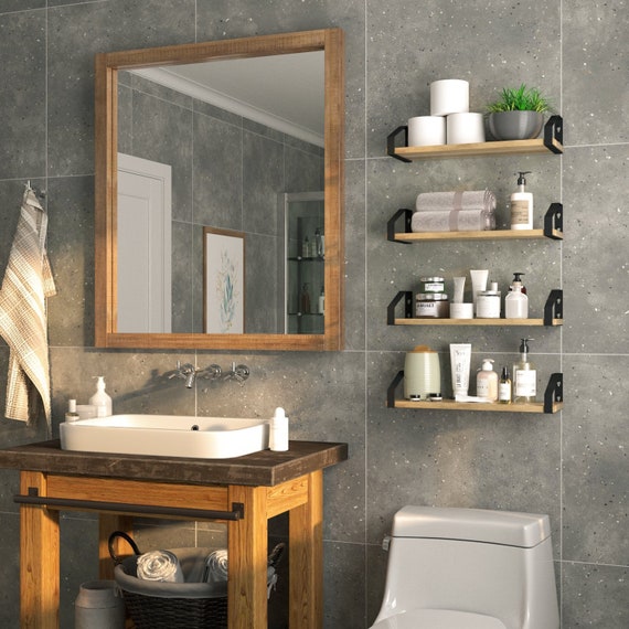 Rustic Bathroom Shelf for Bathroom Decor Wall Bathroom | Etsy