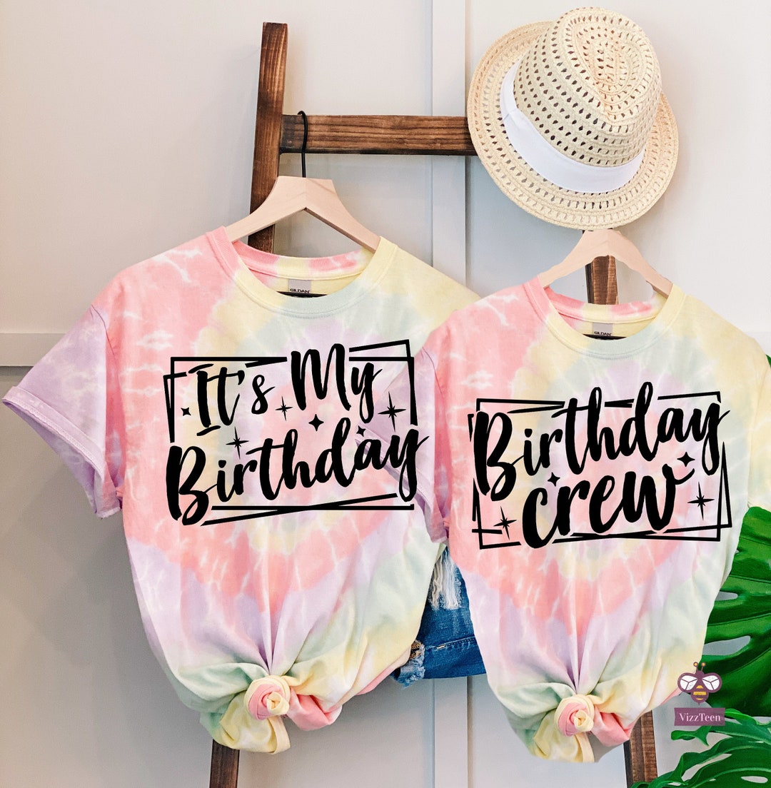 Birthday Party Shirts, Tie Dye Birthday Shirts, Retro Birthday Squad ...
