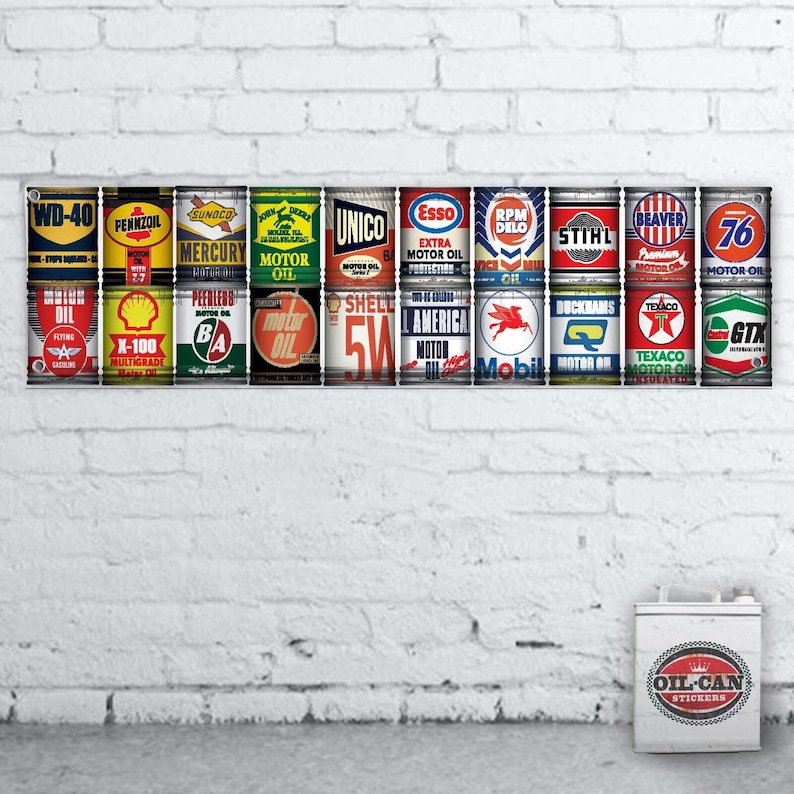 1200 X 305mmm Oil Can Collection Gas Station Display Banner - Etsy