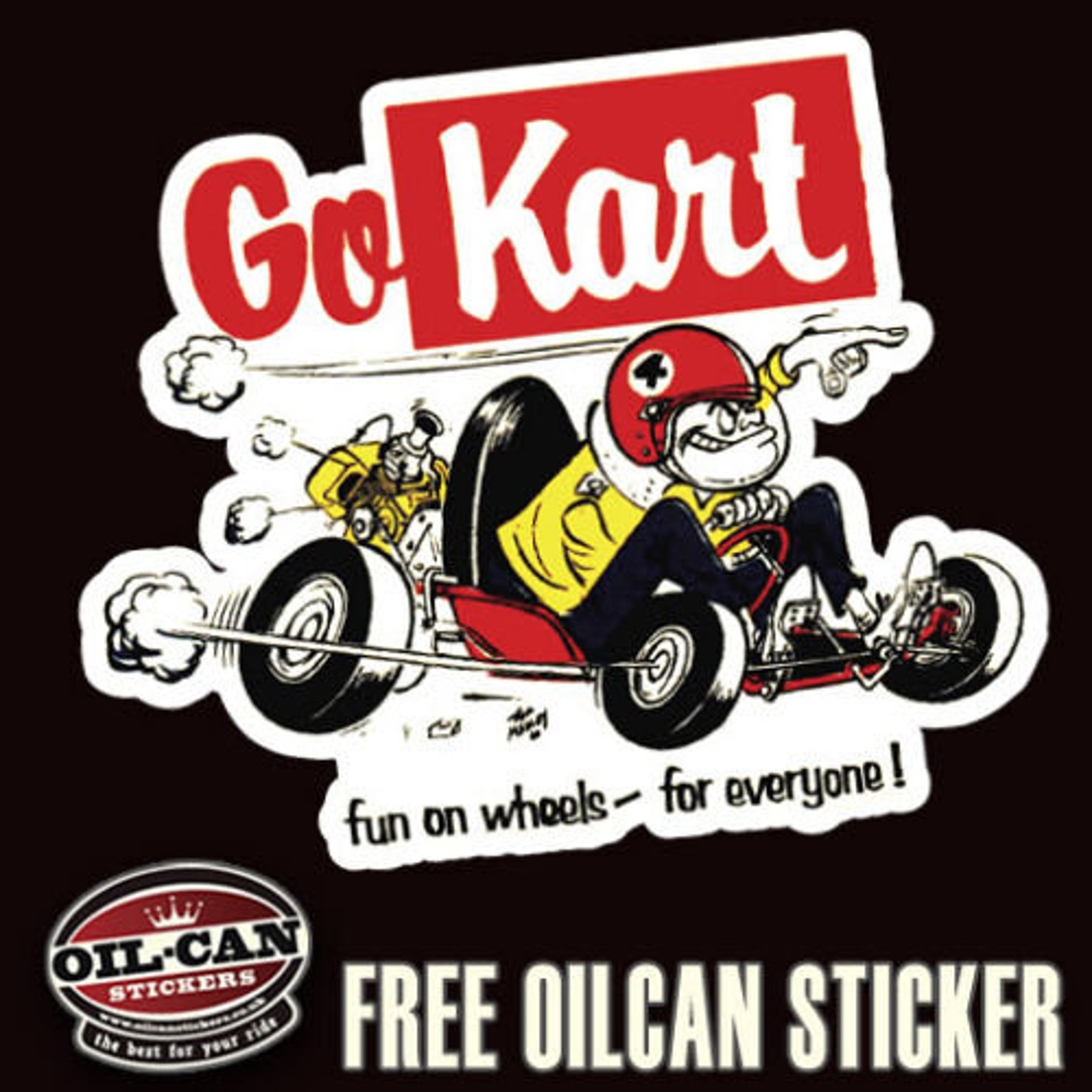 Retro Go Kart Karting Sticker 115 X 95mm - Etsy