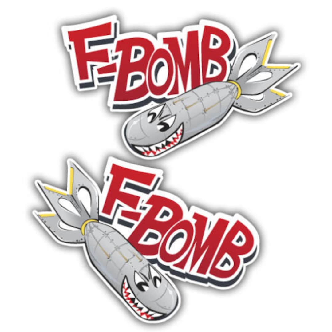 Pair of F Bomb Military Racing Sticker Decal Vw Euro Hotrod 150mm X ...