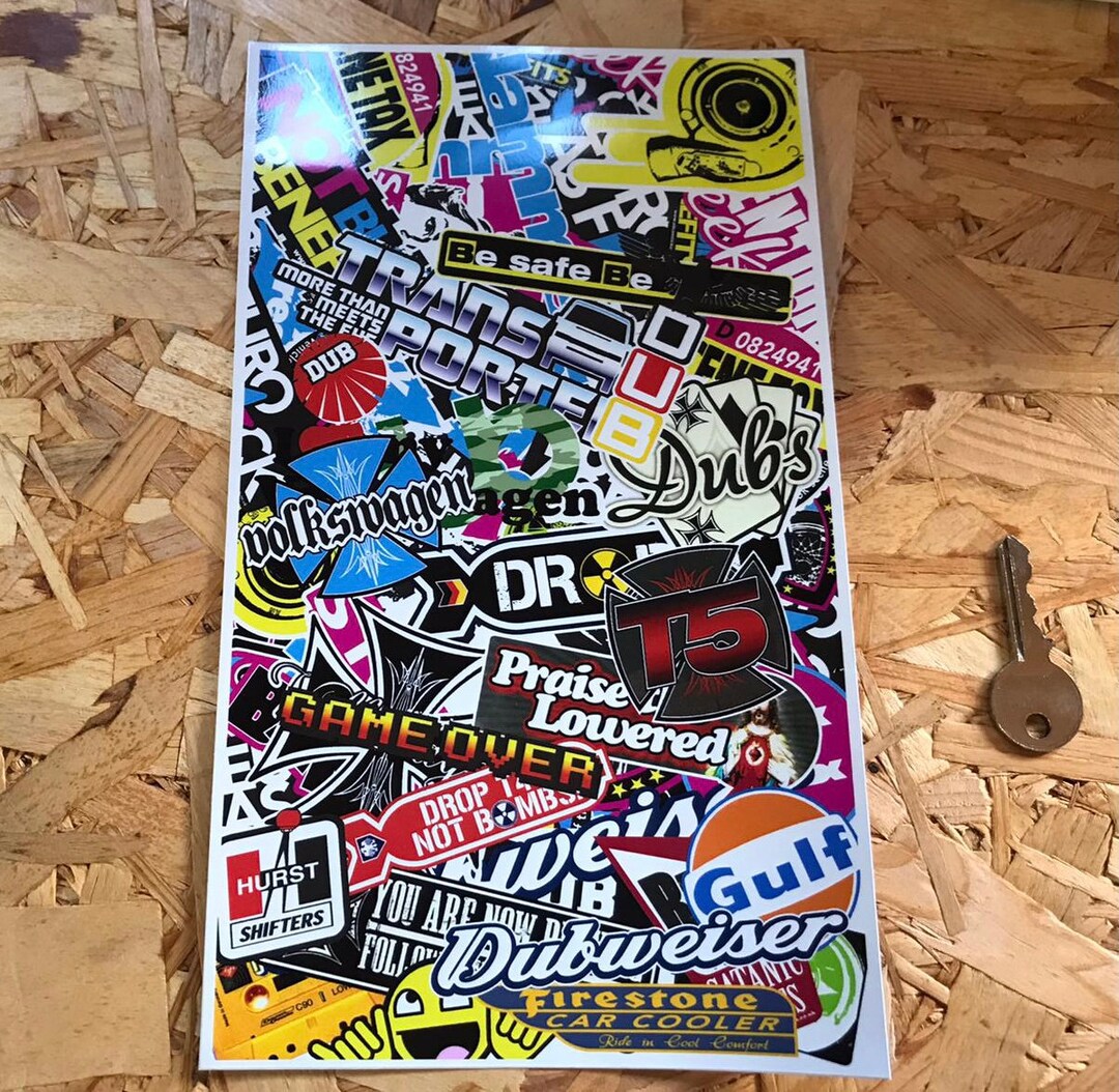 Colour Sticker Bomb T5 Fuel Flap Sticker Volkswagen Camper Van Decal ...