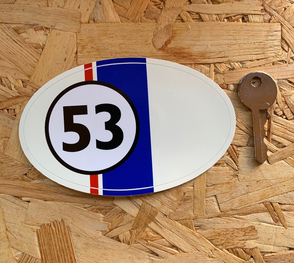 Herbie the Love Bug Beetle 53 Classic Racing Sticker Car Decal - Etsy