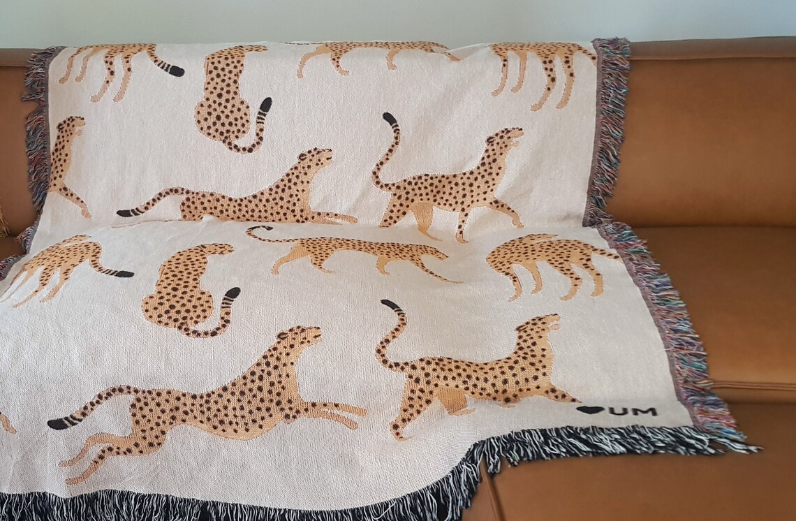 Cheetah Blanket Large Cheetah Throw Blanket Woven Tapestry - Etsy