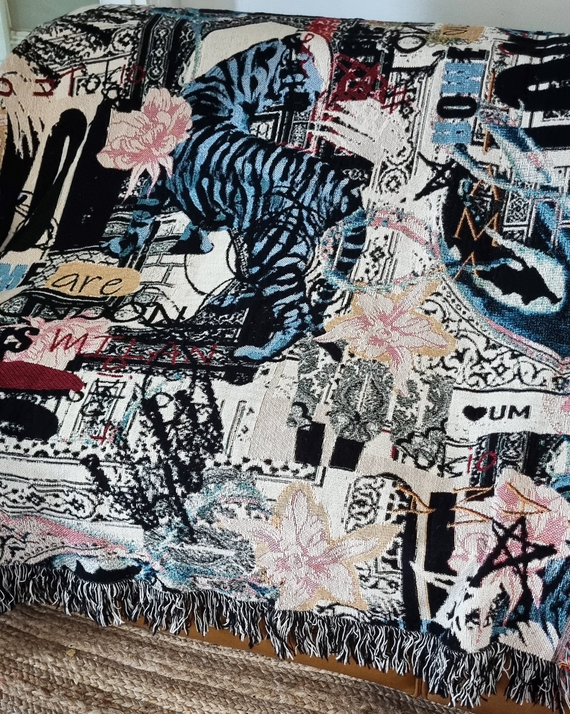 Vintage Type Blanket Tiger Print Throw Woven Throw Blanket - Etsy