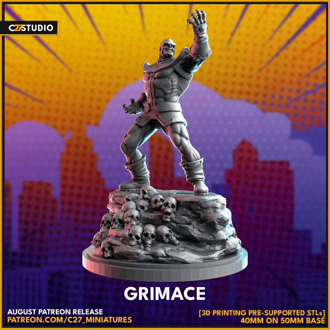 Grimace Fan-art 40mm Scale Miniature on a 50mm Base Sculpted - Etsy
