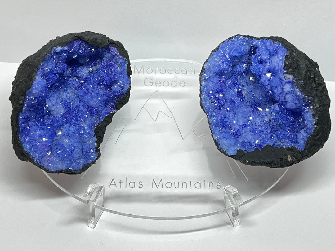 Crystal Geode New Year January Sale With Engraved Atlas Mountain Stand ...
