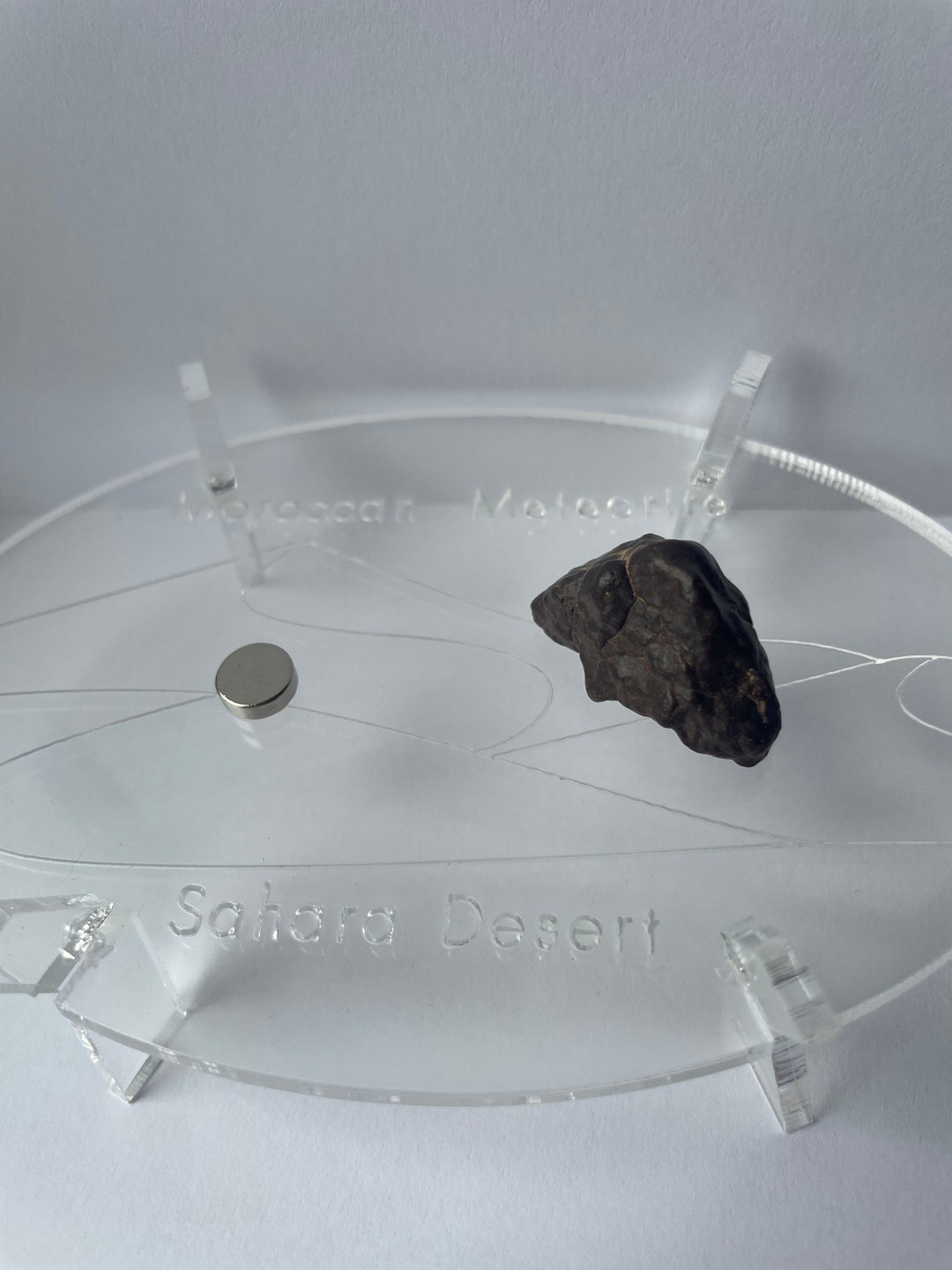 Meteorite, Magnet and Engraved Atlas Stand Collectable & Historic ...