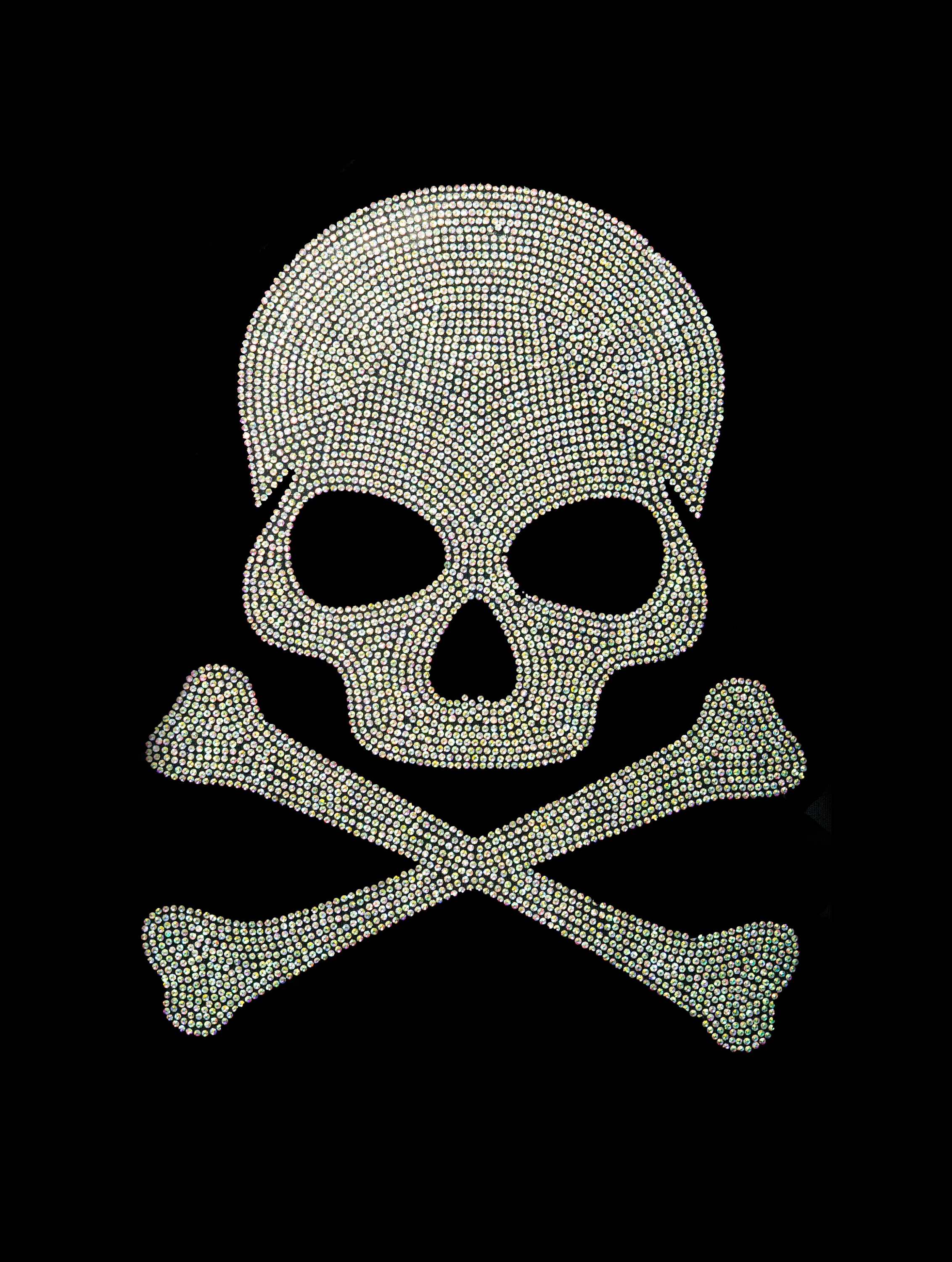 Crystal Skull with bones rhinestone motif Design Bling | Etsy