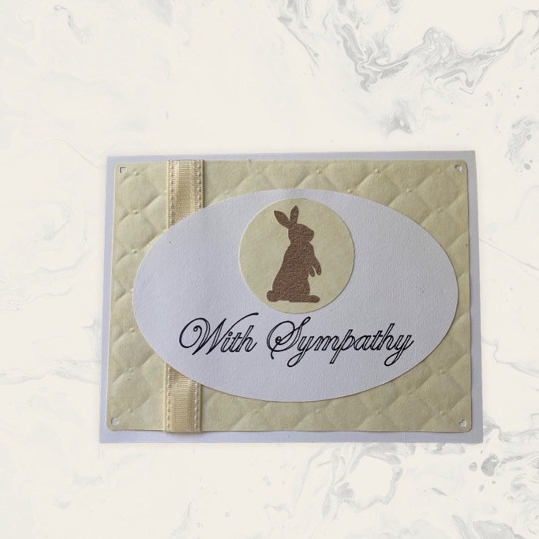 Rabbit Sympathy Card, Bunny Sympathy Card, Condolences Card, Sympathy ...