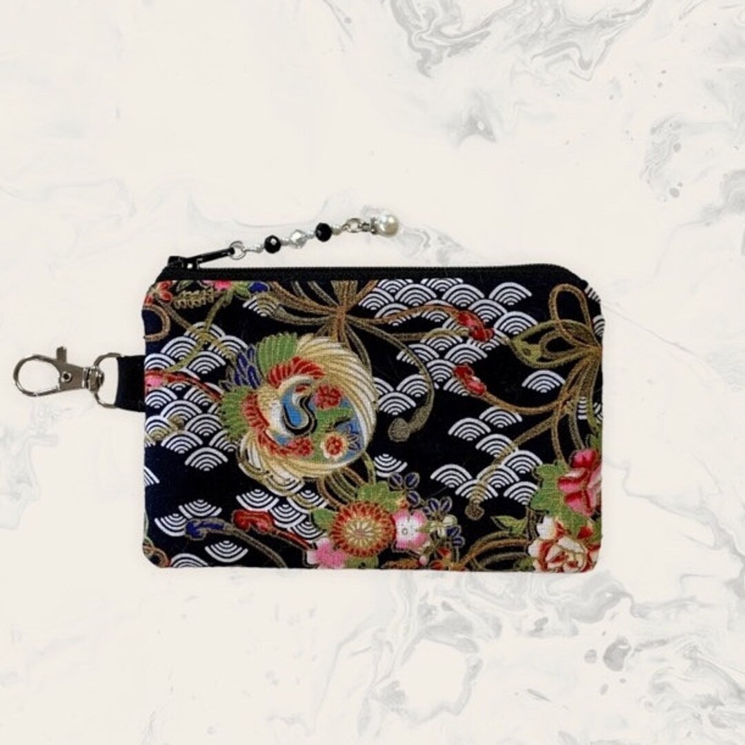 Beautiful Japanese Themed Fabric Zipper Coin Change Purse Pouch Bag ...