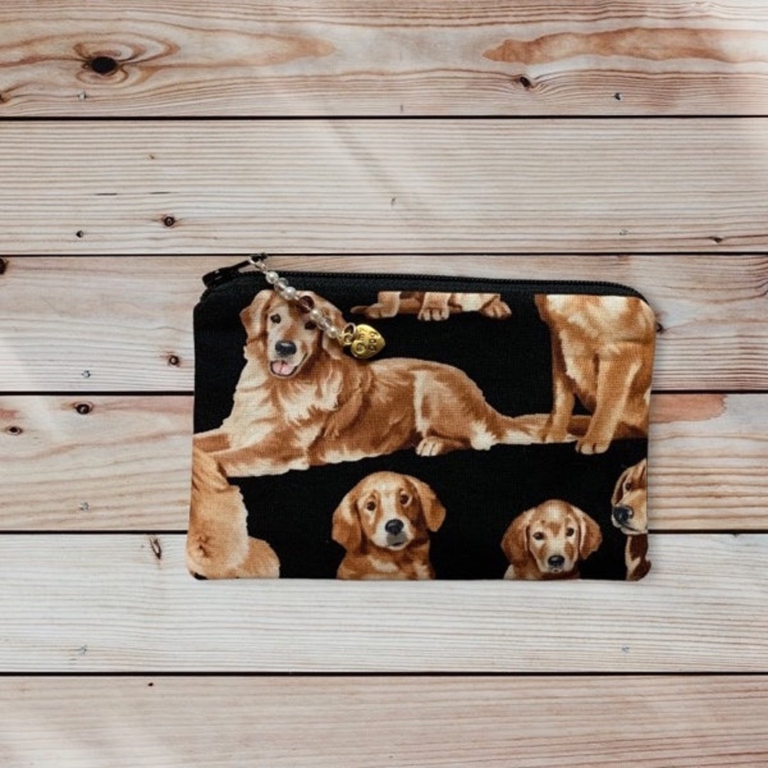 Coin Purse, Zipper Bag, Golden Retriever Fabric, Pouch, Money Wallet ...