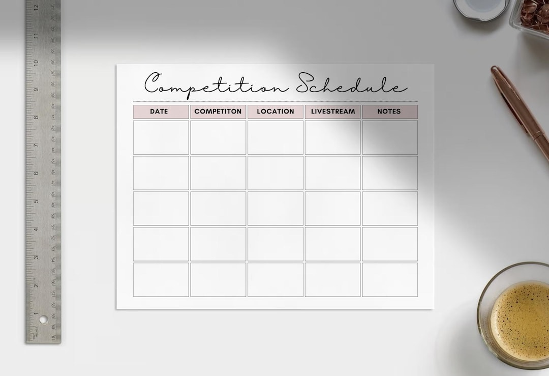 Dance Competition Season Schedule Template - Etsy