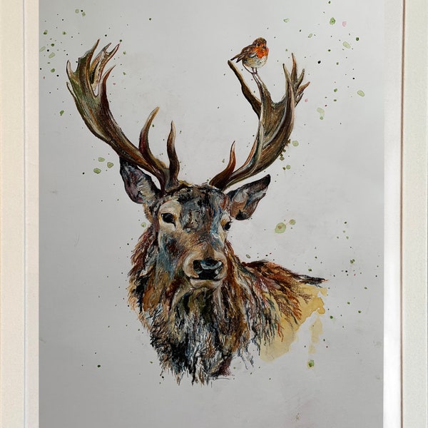 Stag Print - Etsy
