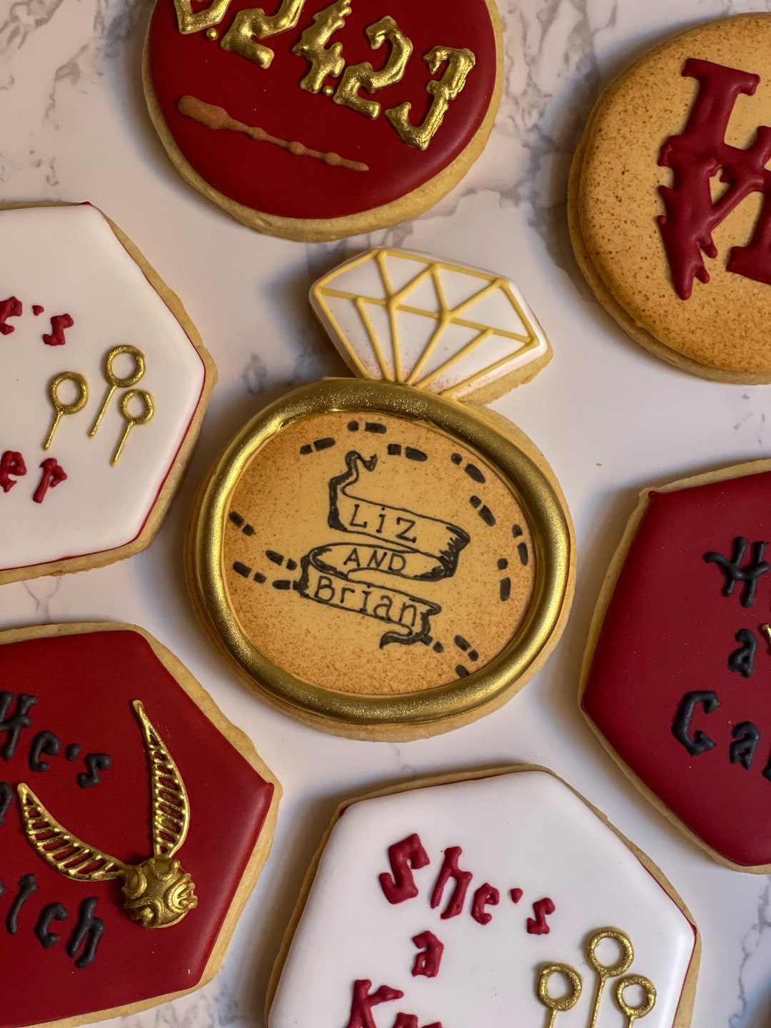 Bridal Shower Custom Cookies 1 Dozen Cookies Harry Potter Theme Sugar ...