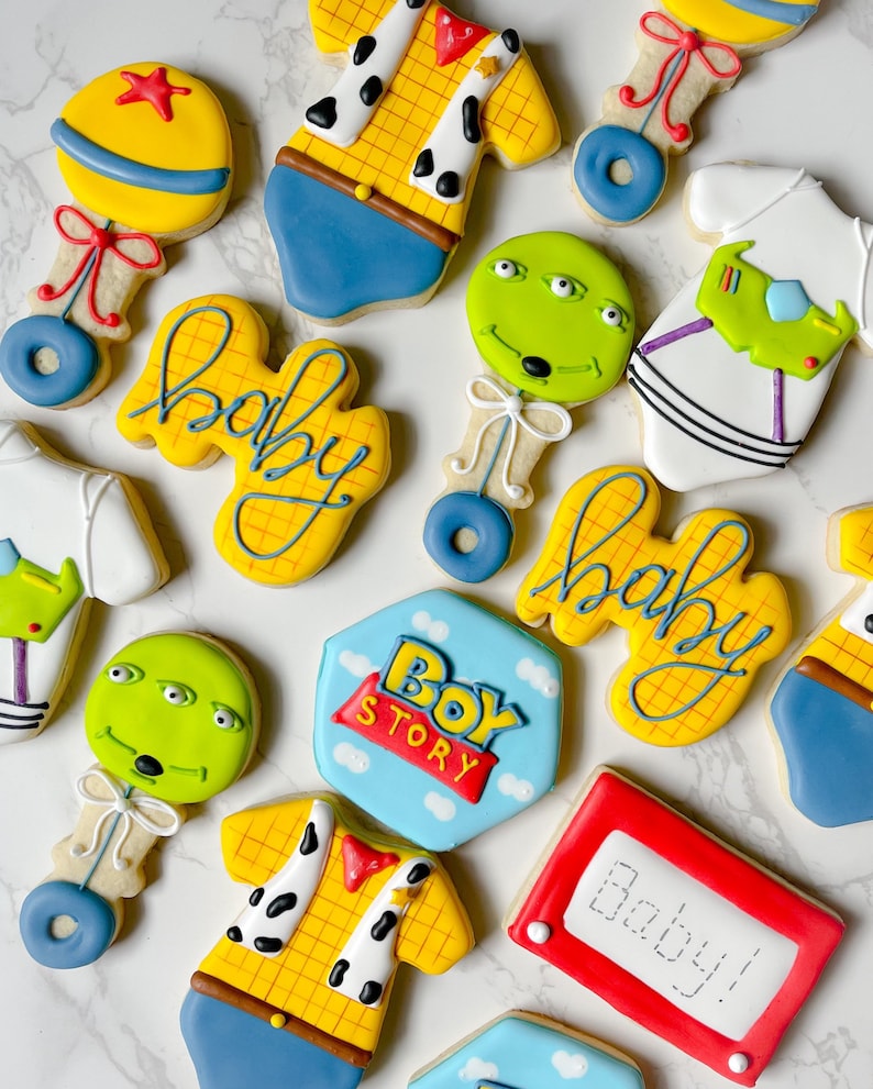 Toy Story Baby Shower Cookies – Custom Decorated Sugar Cookie Favors ...