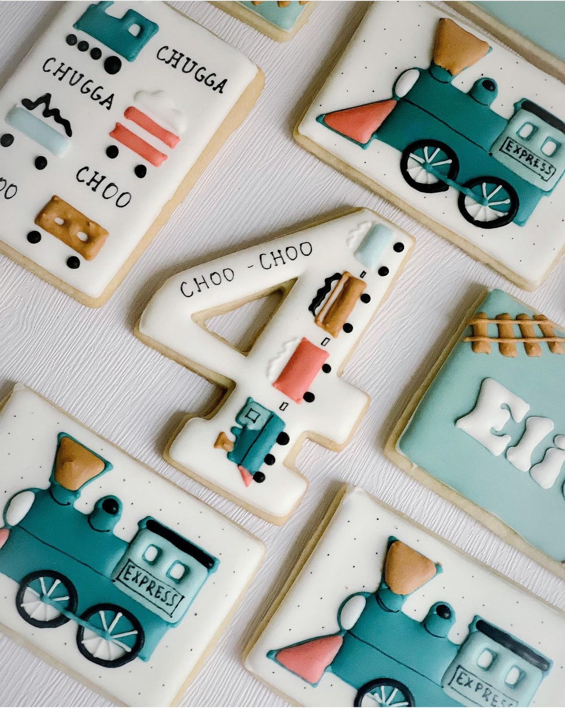 Train Birthday Sugar Cookies – Custom Decorated Party Favors, One Dozen ...