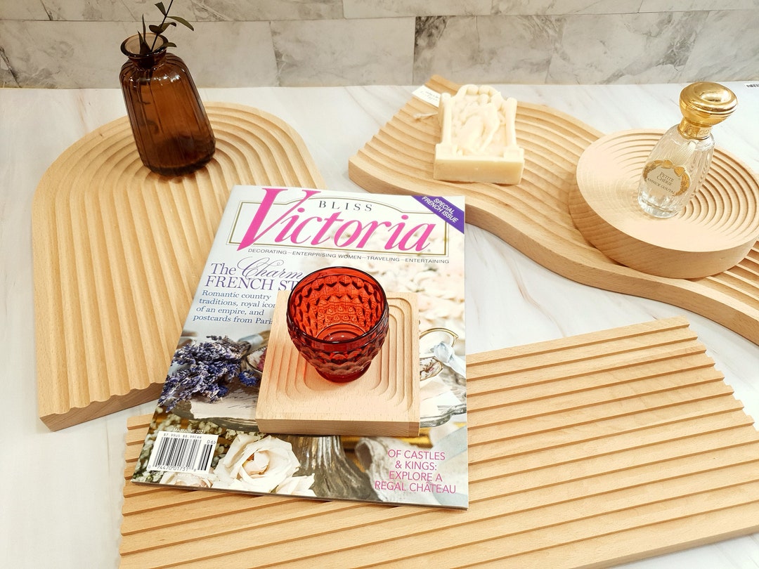 Solid Wooden Serving Tray Valet Board Coffee Table Tray - Etsy