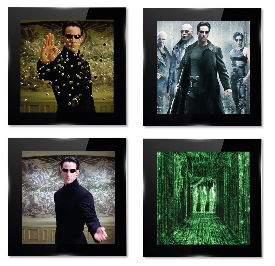 The Matrix Movie Black Glass Coasters Set of 4 - Etsy UK