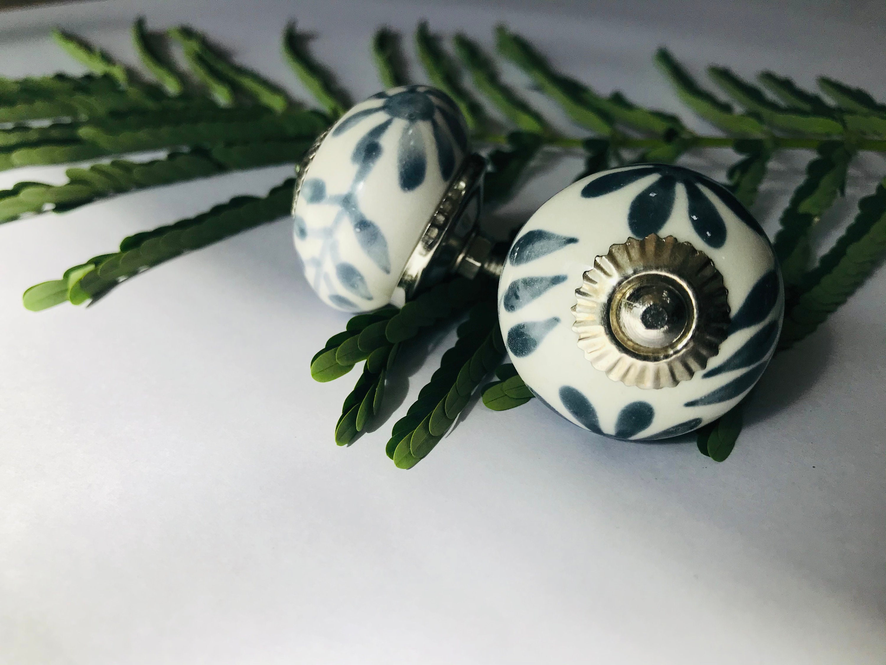 Black and White Handmade Designer Ceramic Knobs/hand Painted - Etsy