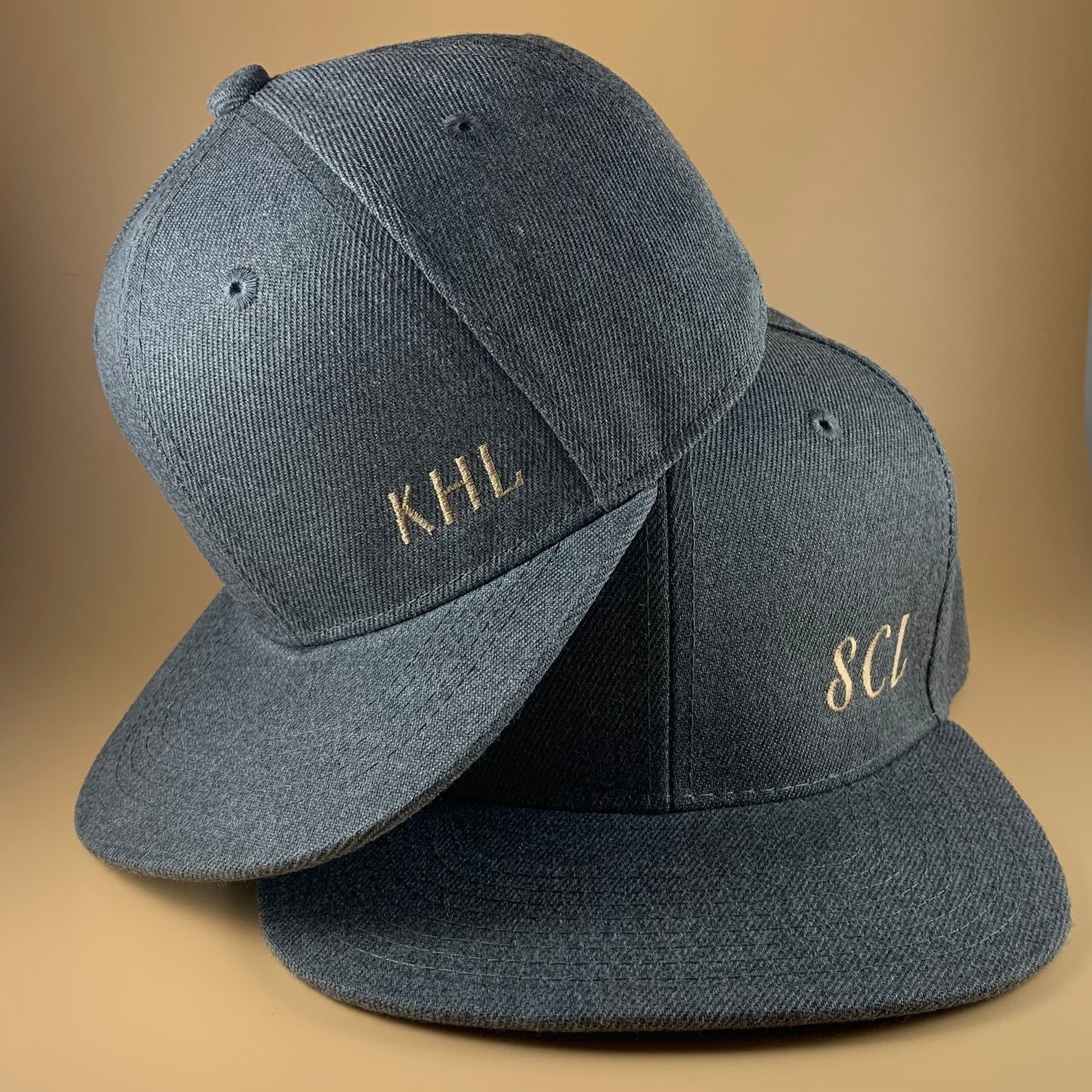 Matching Father/son Flat-billed Hats With Custom Initials - Etsy