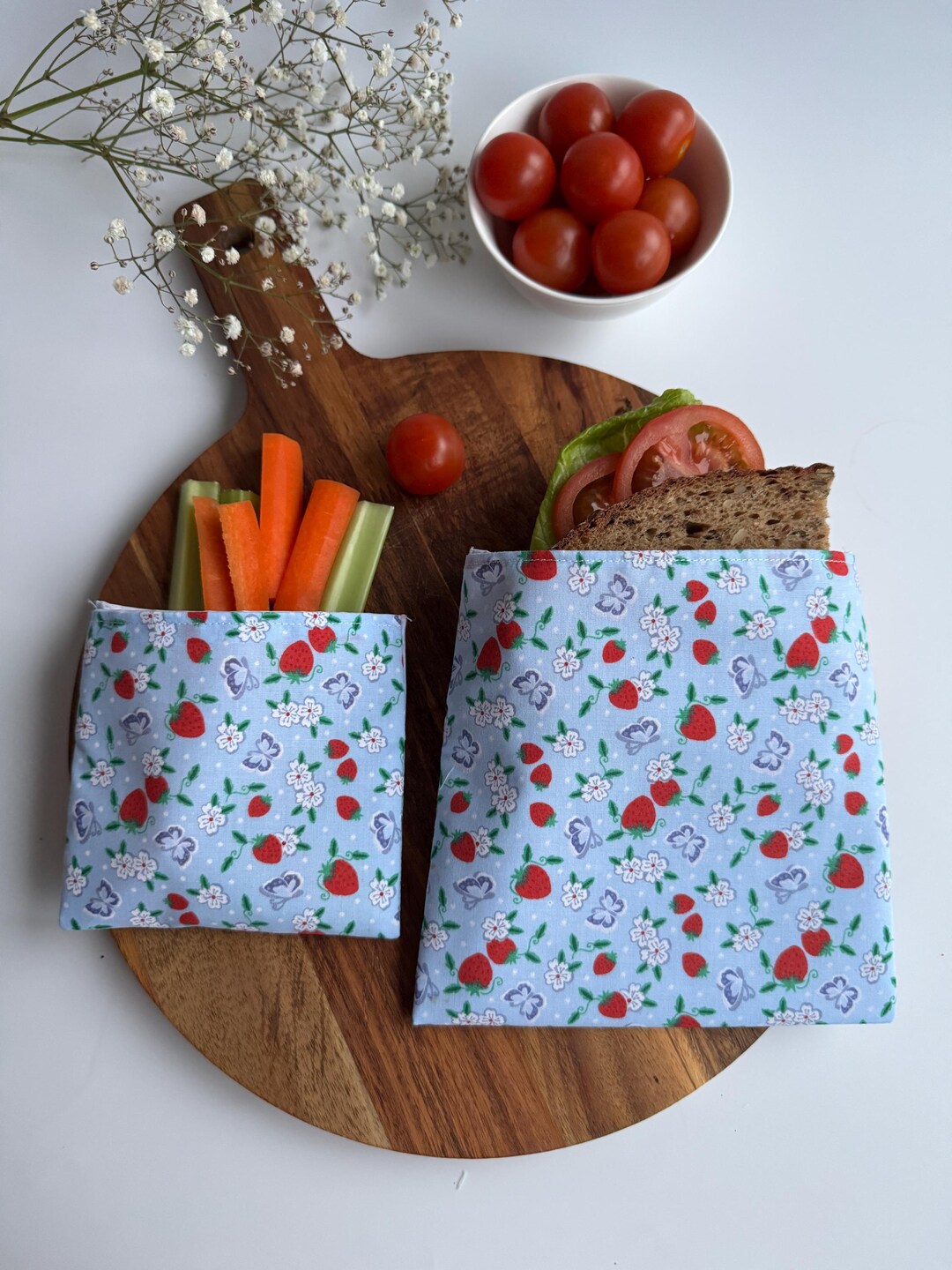 Eco-friendly Sandwich Pouch Set of 2, Reusable Snacks Bag, Sustainable ...