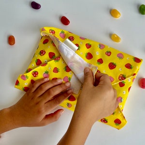 Reusable Sandwich Wrap Set: Eco-friendly Cotton Snack Bags - Etsy