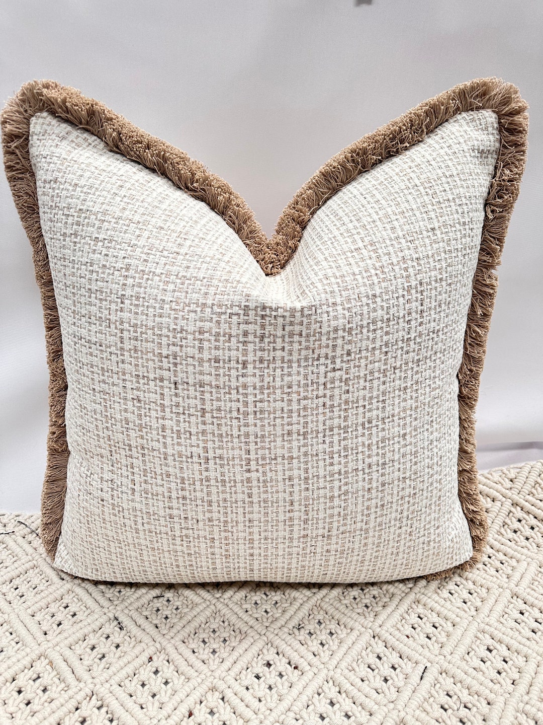 Style No. 176 - Luxury Natural Cream Bohemian Textured Fringed Tan ...