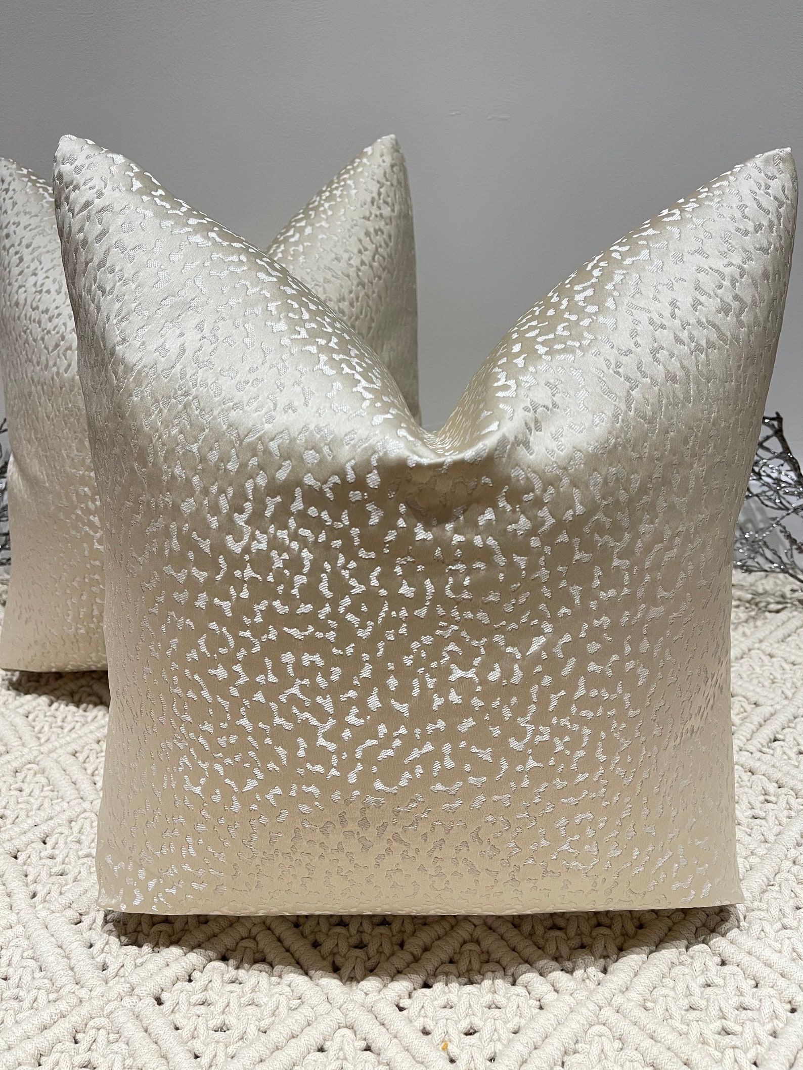 Luxury Vanilla Cream Textured Cushion Pillow Cover for Sofa - Etsy