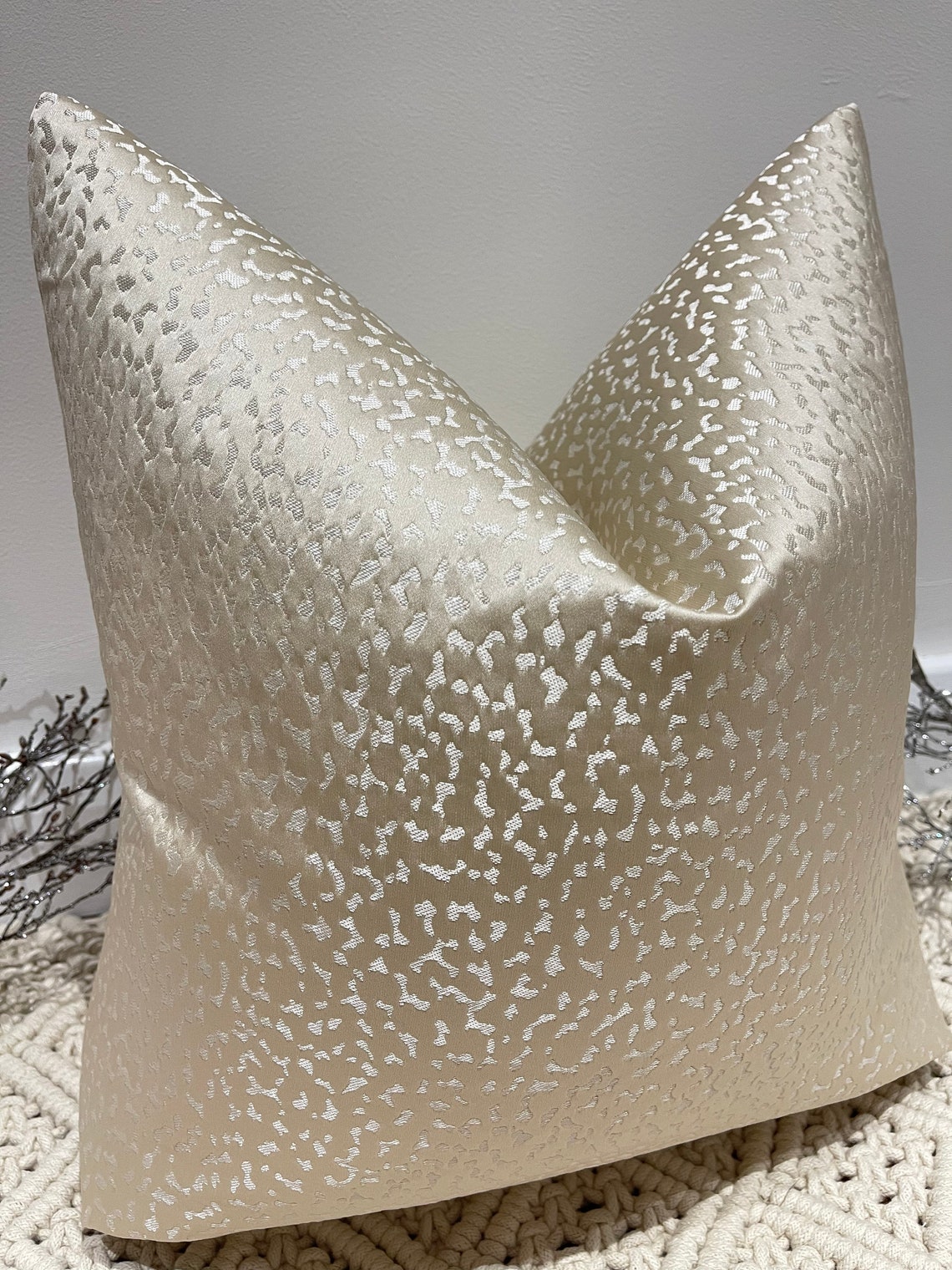 Luxury vanilla cream textured Cushion Pillow Cover for sofa | Etsy