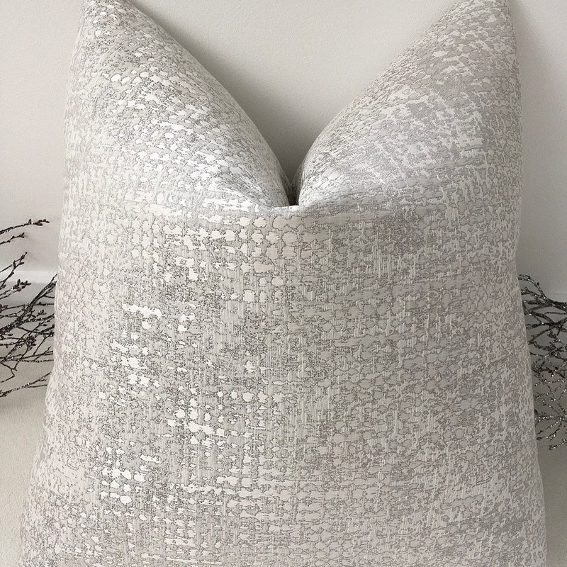 Silver Throw Pillow - Etsy