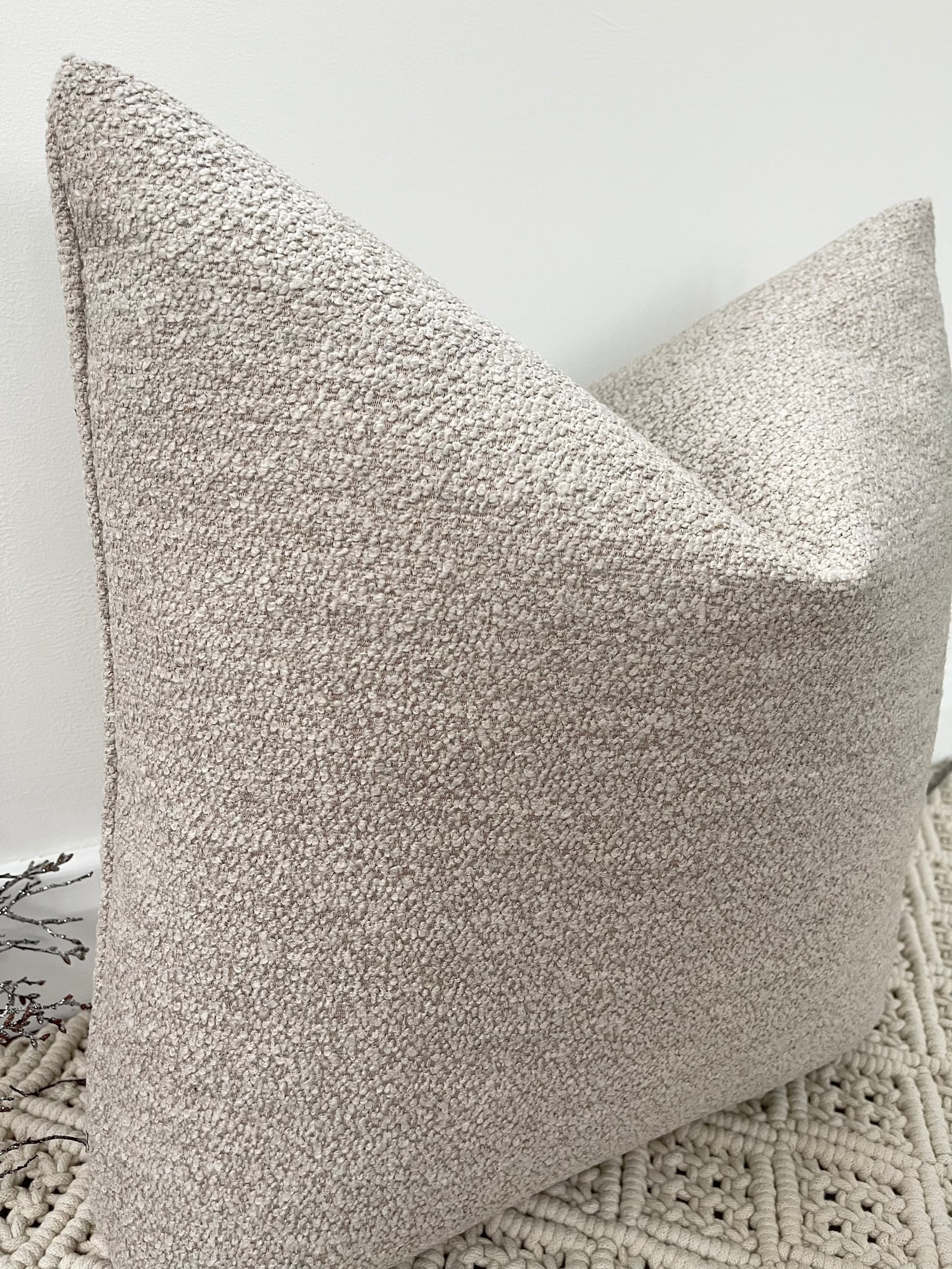 Luxury Natural Boucle Texture Effect Bouclé Boucle Cushion - Etsy UK