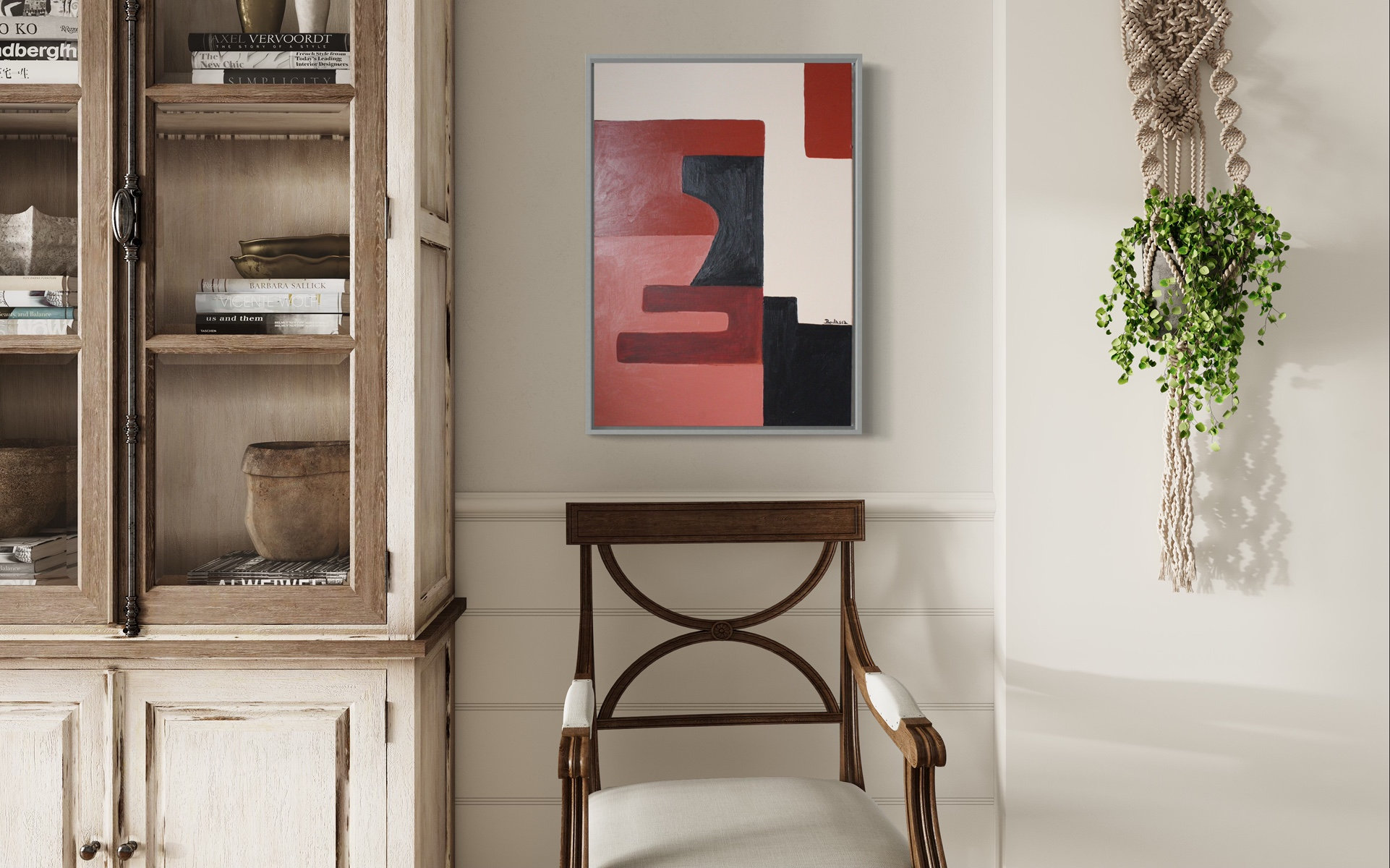 Original Burgundy Painting Contemporary Abstract Burgundy Rust Painting ...