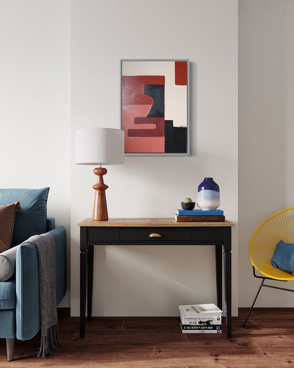 Original Burgundy Painting Contemporary Abstract Burgundy Rust Painting ...