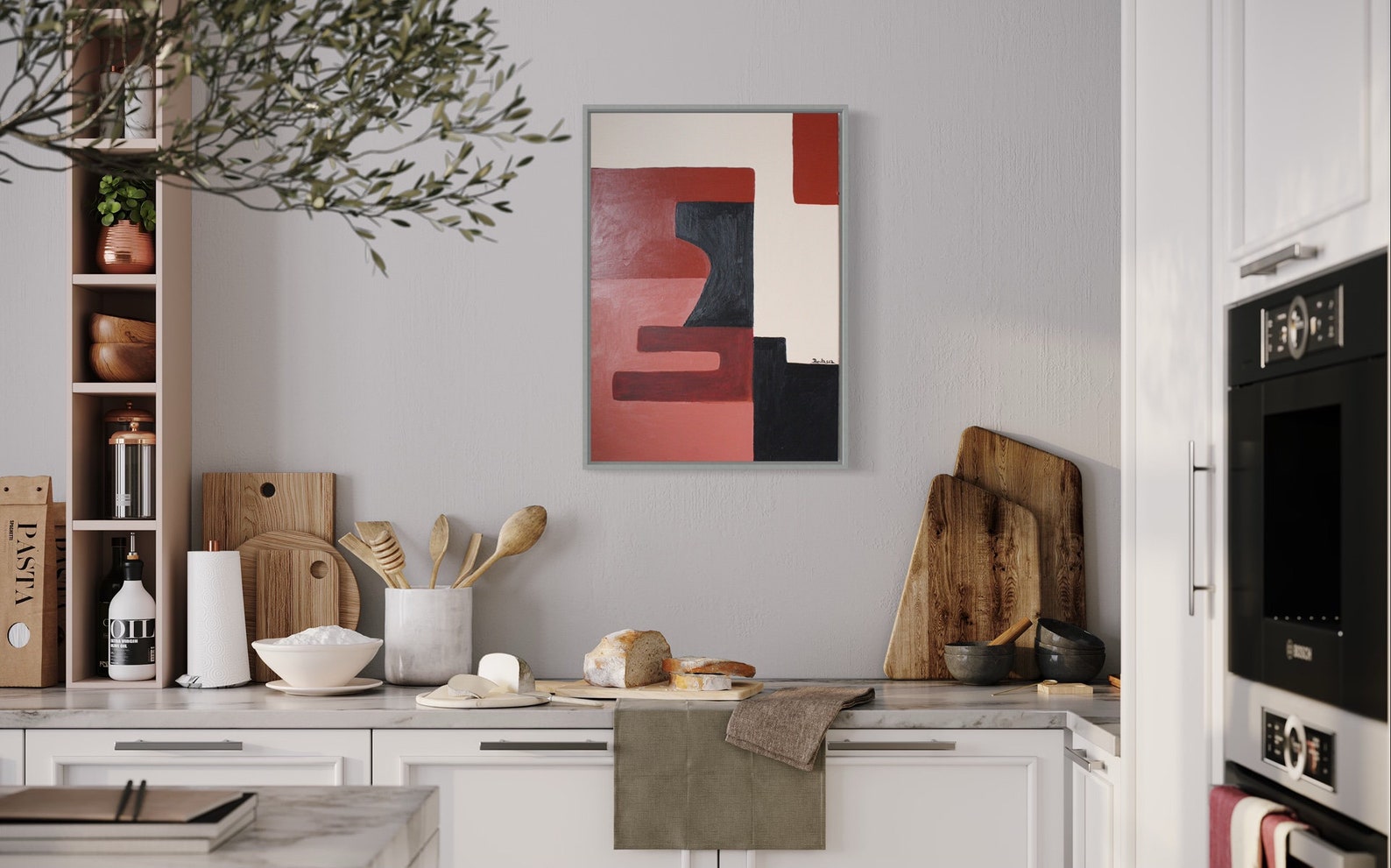 Original Burgundy Painting Contemporary Abstract Burgundy Rust Painting ...