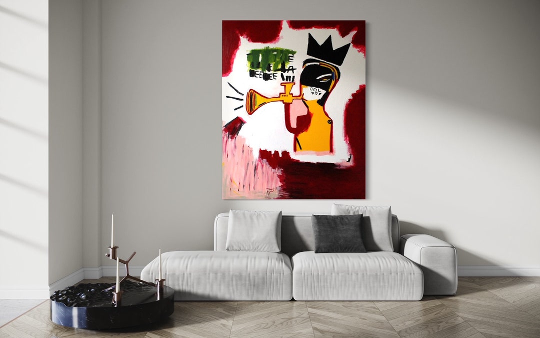 Basquiat trumpet reproduction peinture originale fait main,Reproduction ...