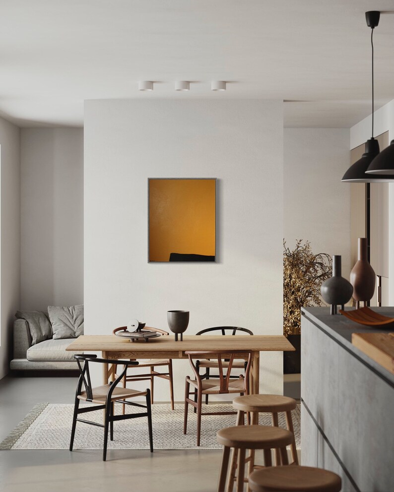 Gran pintura abstracta ocre Pintura abstracta ocre Pintura minimalista ...